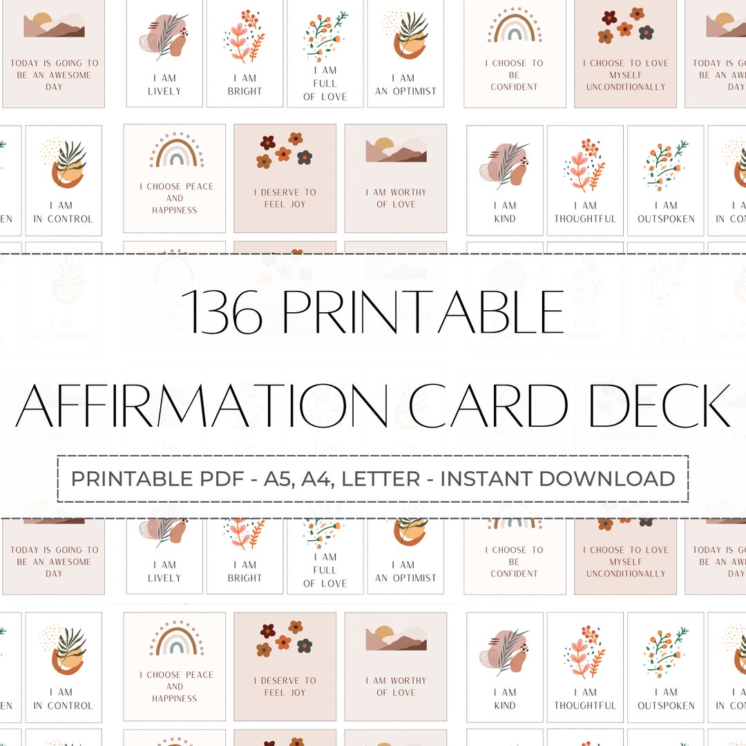 Boho Affirmations | Affirmation Card Deck | Printable Affirmation Cards ...