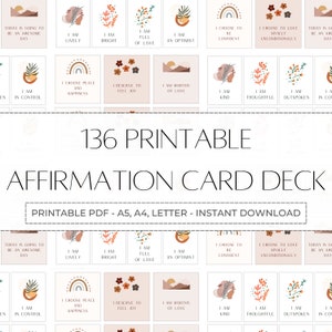 Boho Affirmations | Affirmation Card Deck | Printable Affirmation Cards ...
