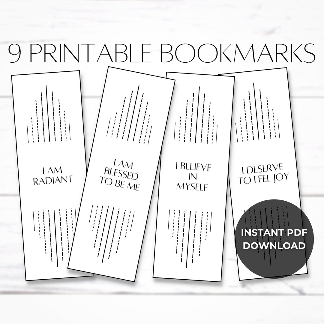 Black and White Bookmark | Cute Bookmark Set | Aesthetic Bookmarks ...