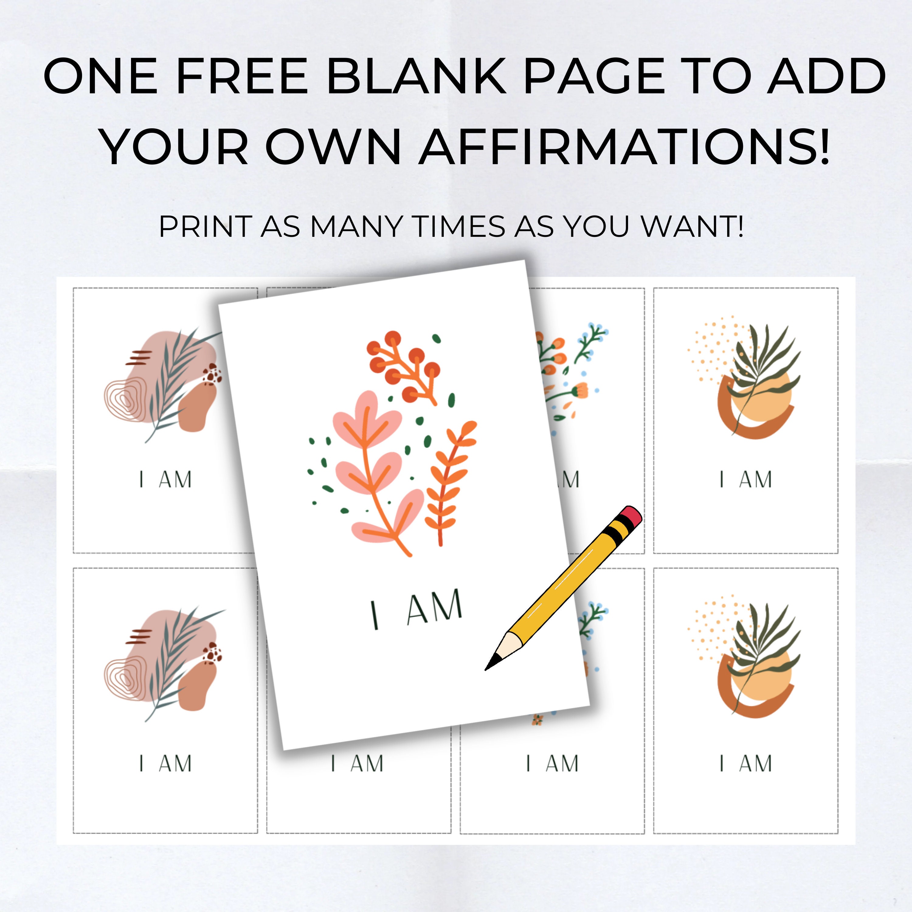 Boho Affirmations Printable Affirmation Cards Motivational Cards Set ...