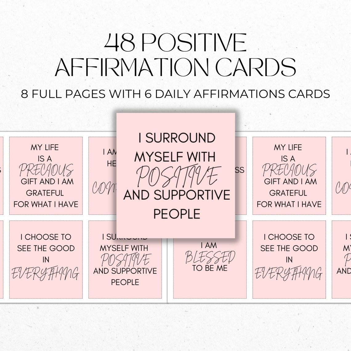 Cute Affirmation Cards Affirmation Deck Cards Printable Affirmation ...