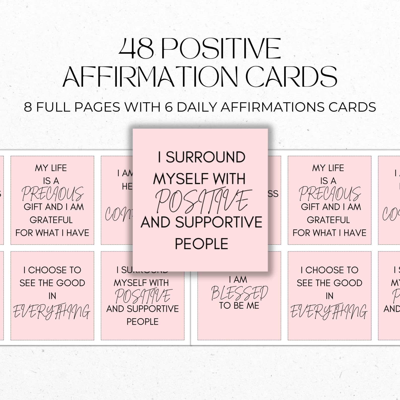 Cute Affirmation Cards Affirmation Deck Cards Printable Affirmation ...