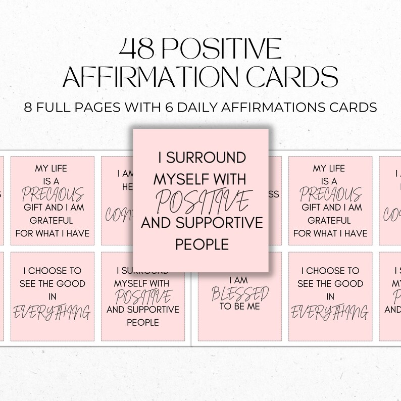 Cute Affirmation Cards | Affirmation Deck Cards | Printable Affirmation ...