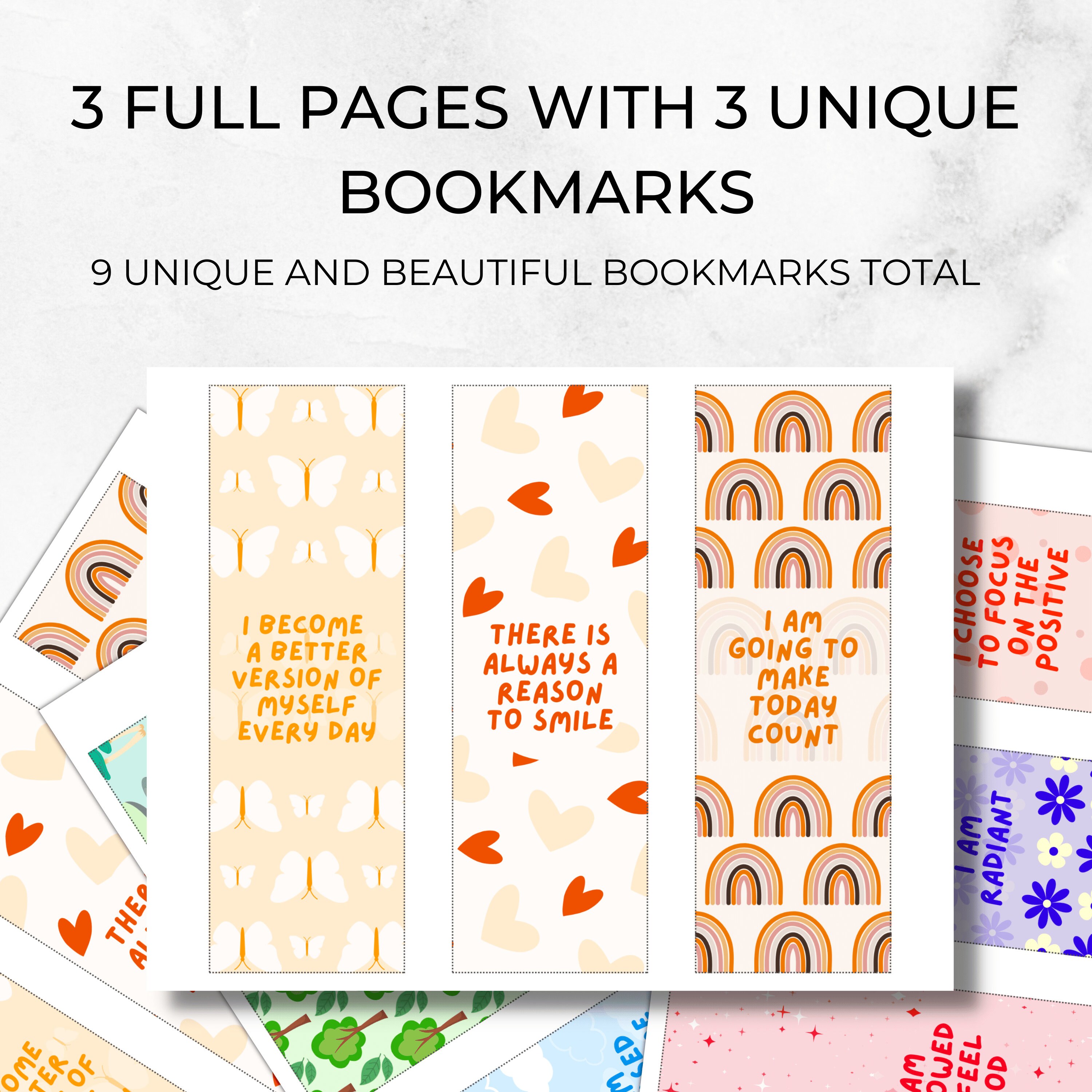 Cartoon Bookmarks Cute Bookmark Set Aesthetic Bookmarks Bookmark Bundle ...