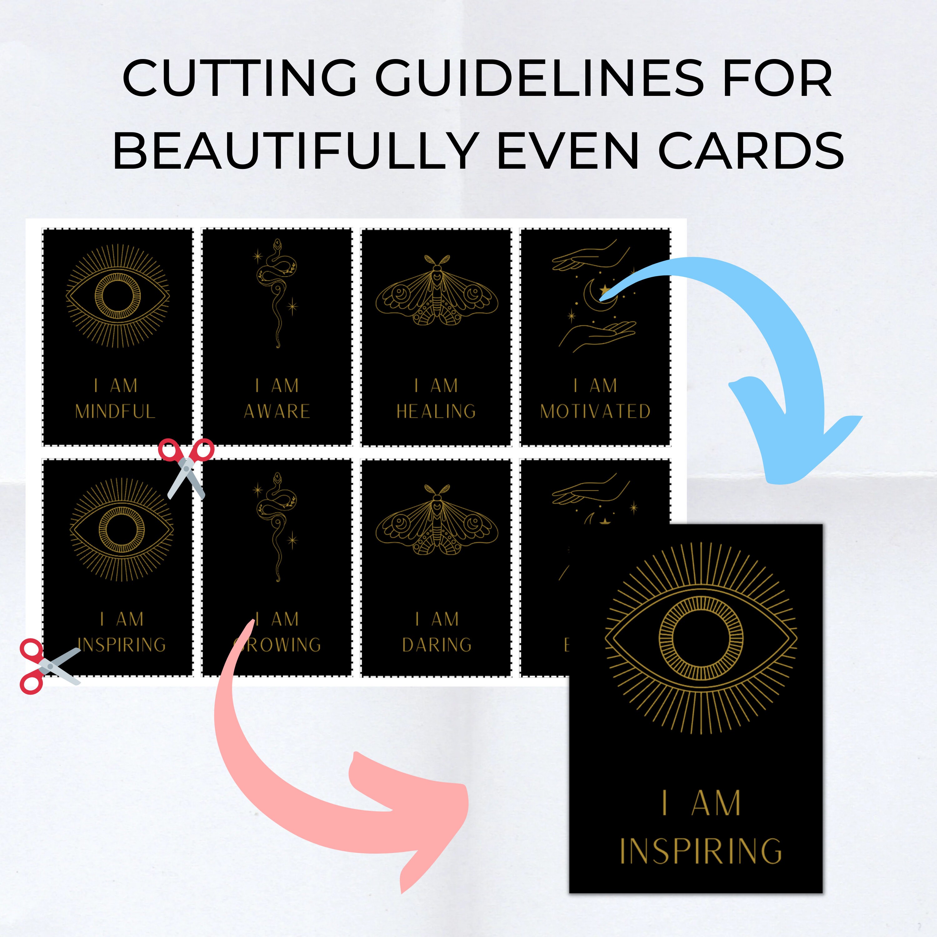 Black Affirmation Cards Printable Affirmation Cards Motivational Cards ...