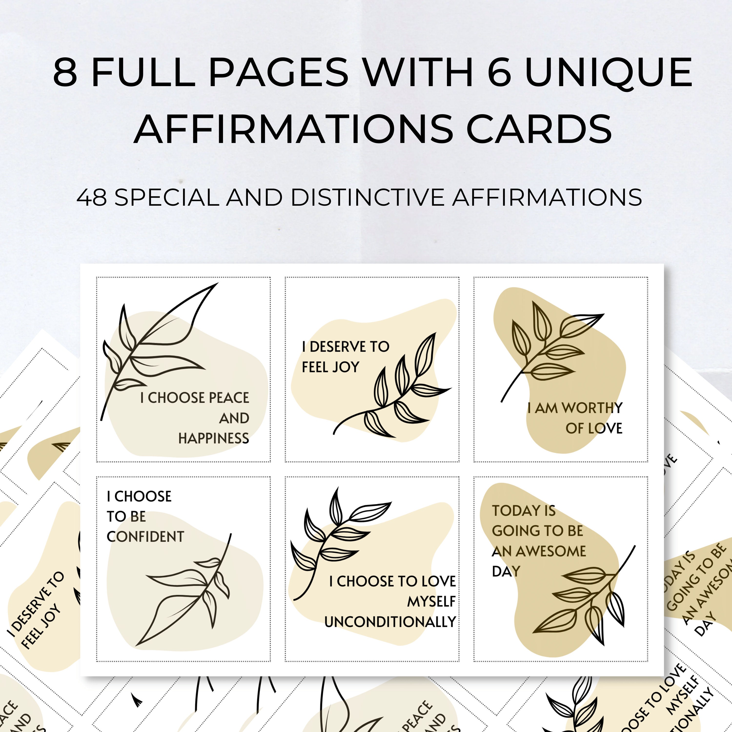 Boho Affirmation Cards Printable Affirmation Cards Motivational Cards ...