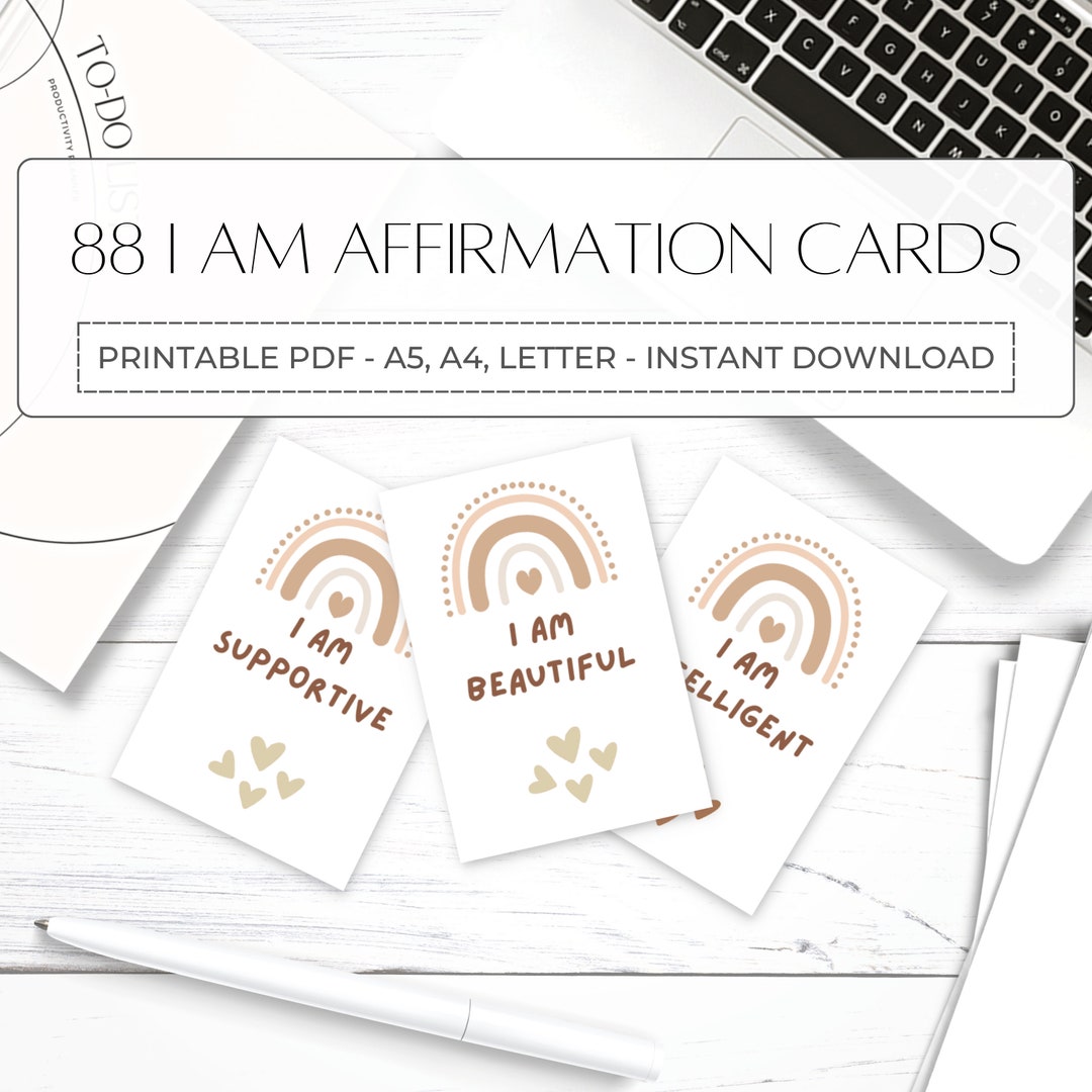 Boho Affirmation Cards | Printable Affirmation Cards | Motivational ...