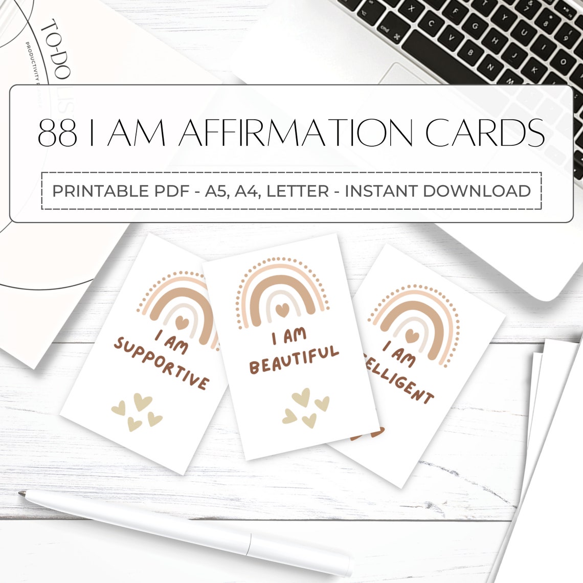 Boho Affirmation Cards Printable Affirmation Cards - Etsy