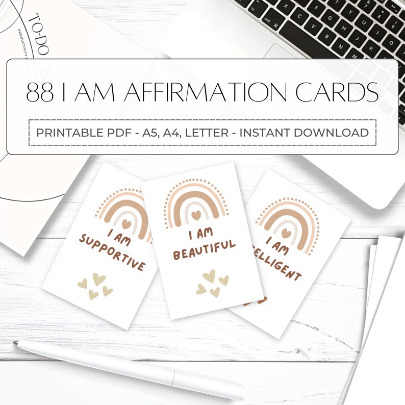 Boho Affirmation Cards | Printable Affirmation Cards | Motivational ...