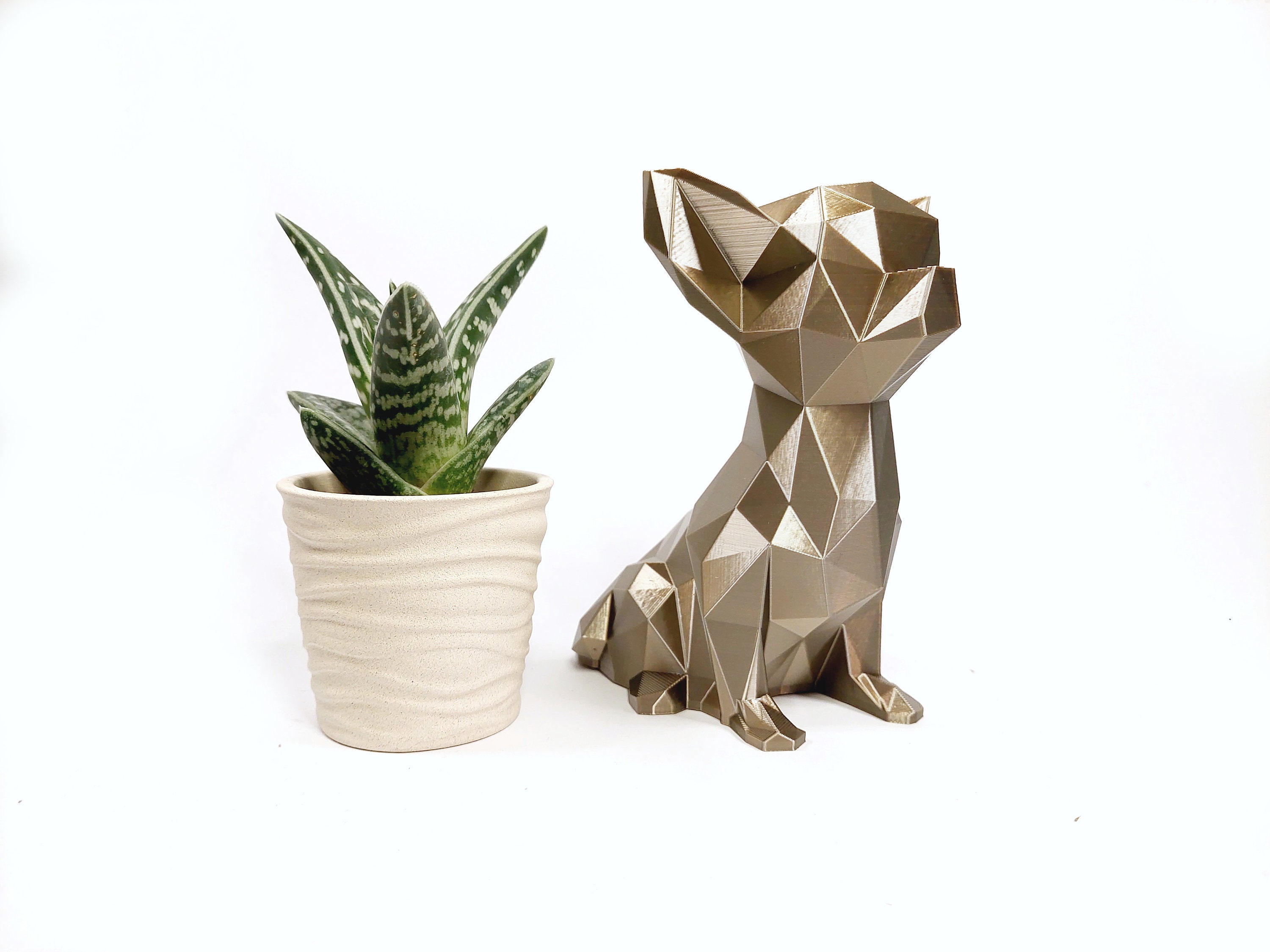 Chihuahua Dog Figure,shiny Gold Low Poly Look, Unique Gift for ...