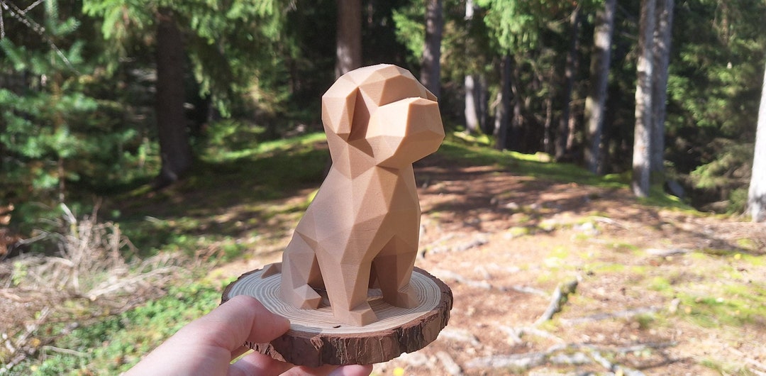 Wooden Maltese Figure, Low Poly Look, Unique Gift for Spitz Maltese ...