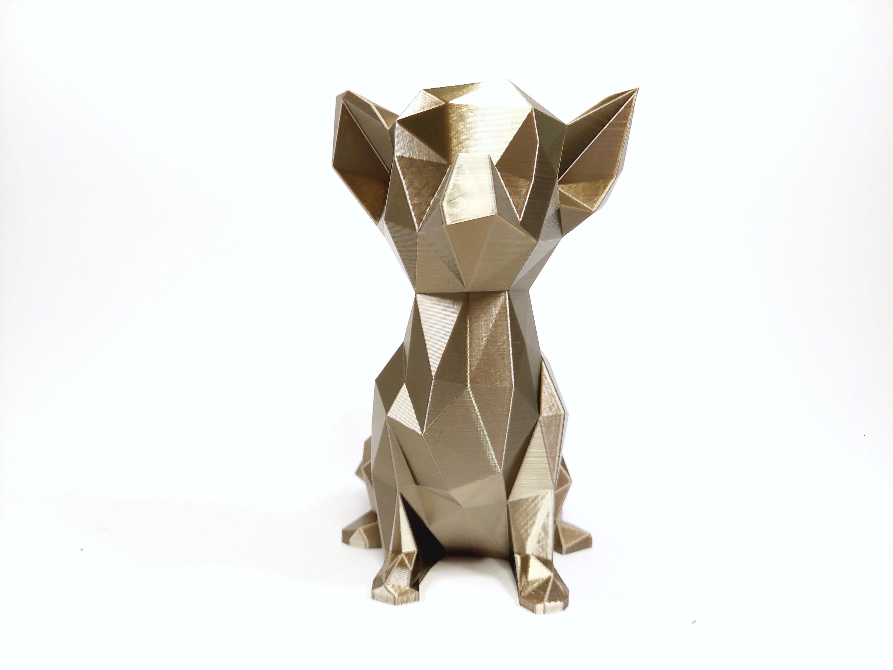Chihuahua Dog Figure,shiny Gold Low Poly Look, Unique Gift for ...