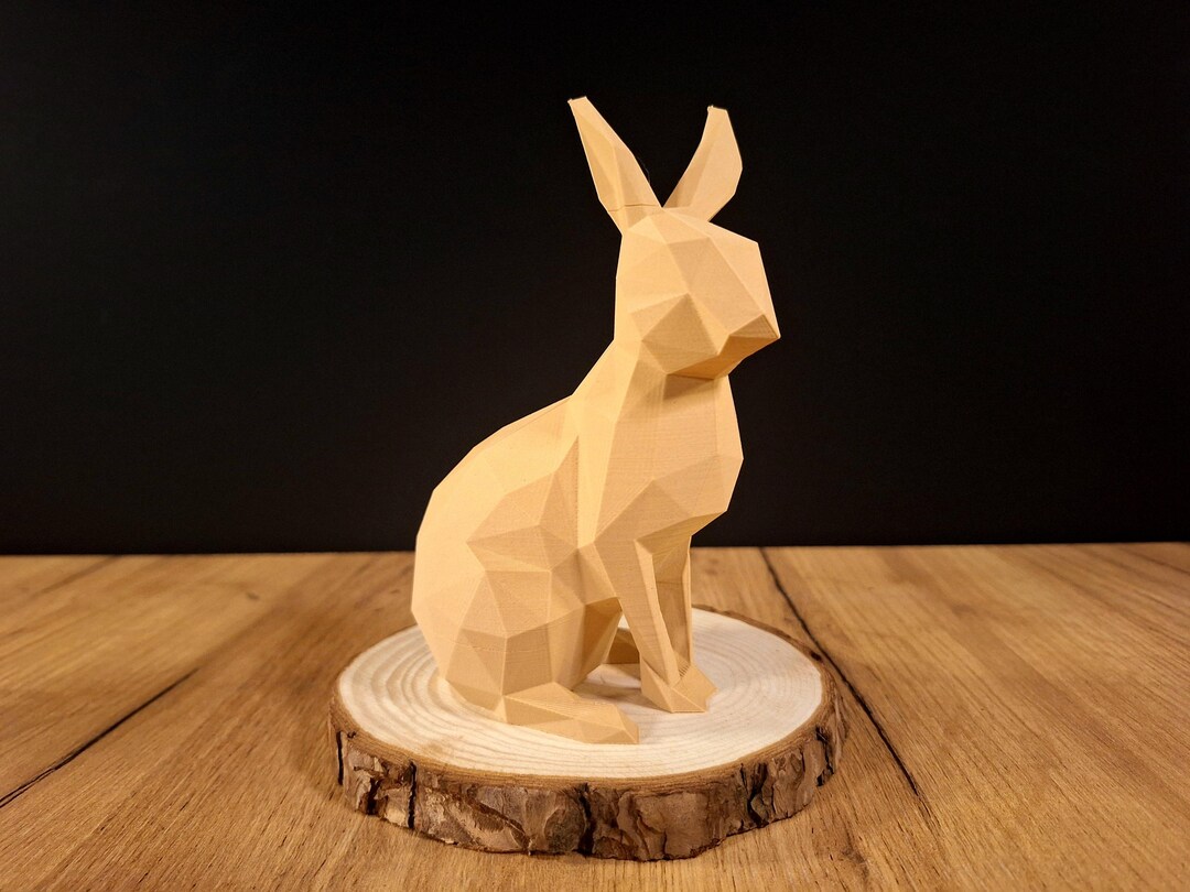 Wooden Bunny Figure, Low Poly Look, Unique Gift, Decoration for Home - Etsy