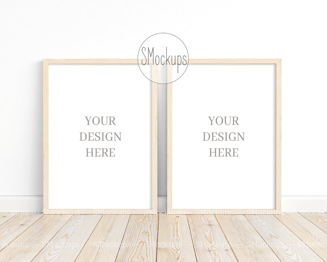 Mockup of 2 Thin Wooden A4 Frames, Vertical Poster Mockup, A4 Frame ...