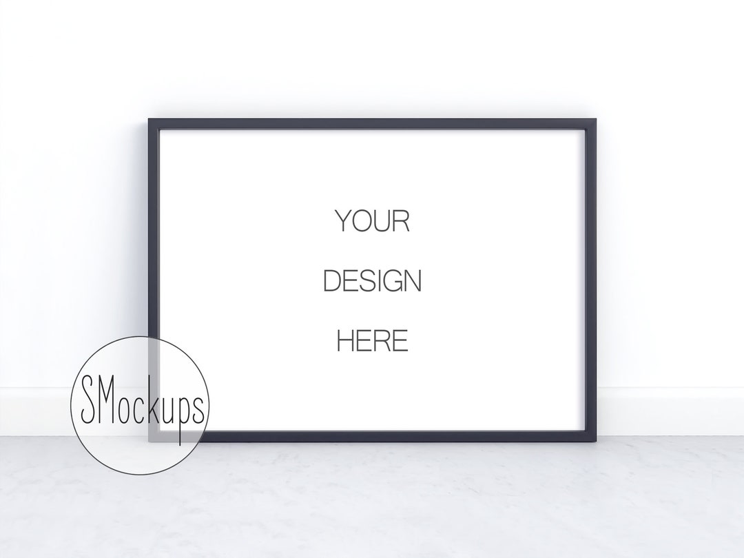 Frame Mockup, Horizontal Mock Up, A4 Frame Mockup, Digital Black Frame ...