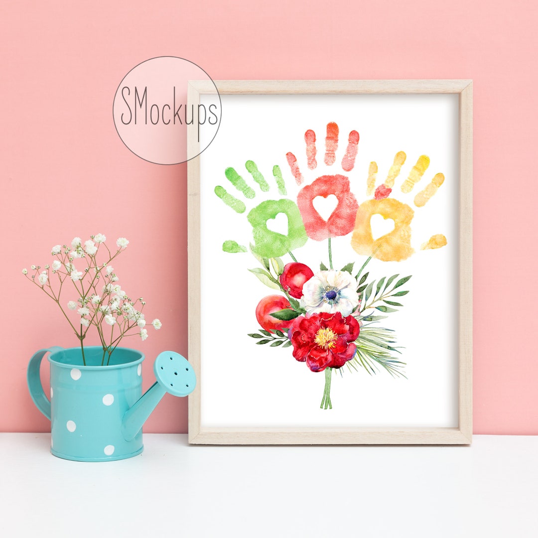 Printable Mothers Day Handprint Art for Mom, Preschool Mothers Day Gift ...