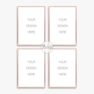 A4 Frames Mockup Digital Set of 4 Rose Gold Frames A4 - Etsy