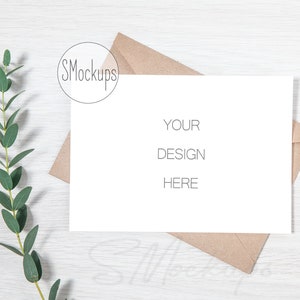 Mockup Horizontal Card,blank Card Mockup,a5 Greeting Card Mockup ...