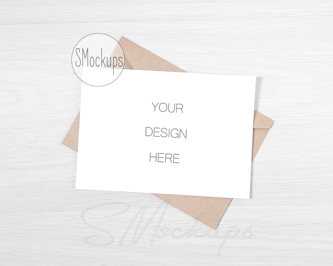 Mockup Horizontal Card, Blank Card Mockup, A5 Greeting Card Mockup ...
