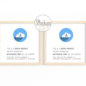 2 Square Frames Mockup, Poster Mockup, Wood Frame Mock Up, Mockup Frame ...