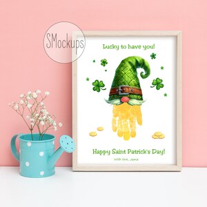 St Patricks Day Handprint for Mom Printable Gift Ideas Preschool Crafts ...