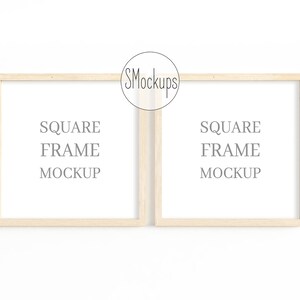 2 Square Frames Mockup, Poster Mockup, Wood Frame Mock Up, Mockup Frame, Minimalist Mockup ...
