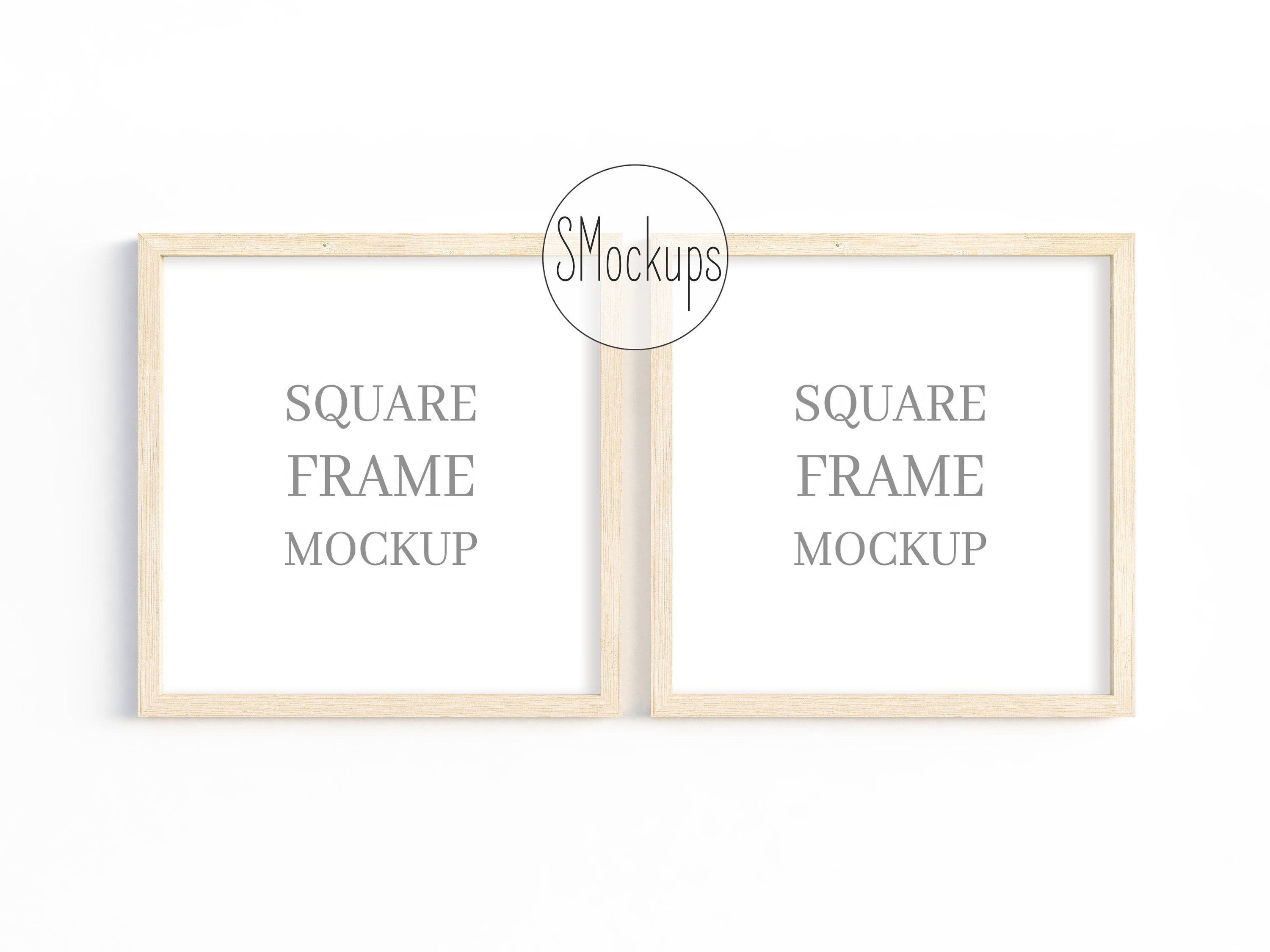 2 Square Frames Mockup, Poster Mockup, Wood Frame Mock Up, Mockup Frame ...