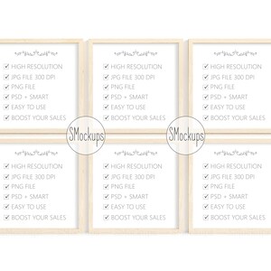 6 Square Frames Mockup, Poster Mockup, Wood Frame Mock Up, Mockup Frame ...