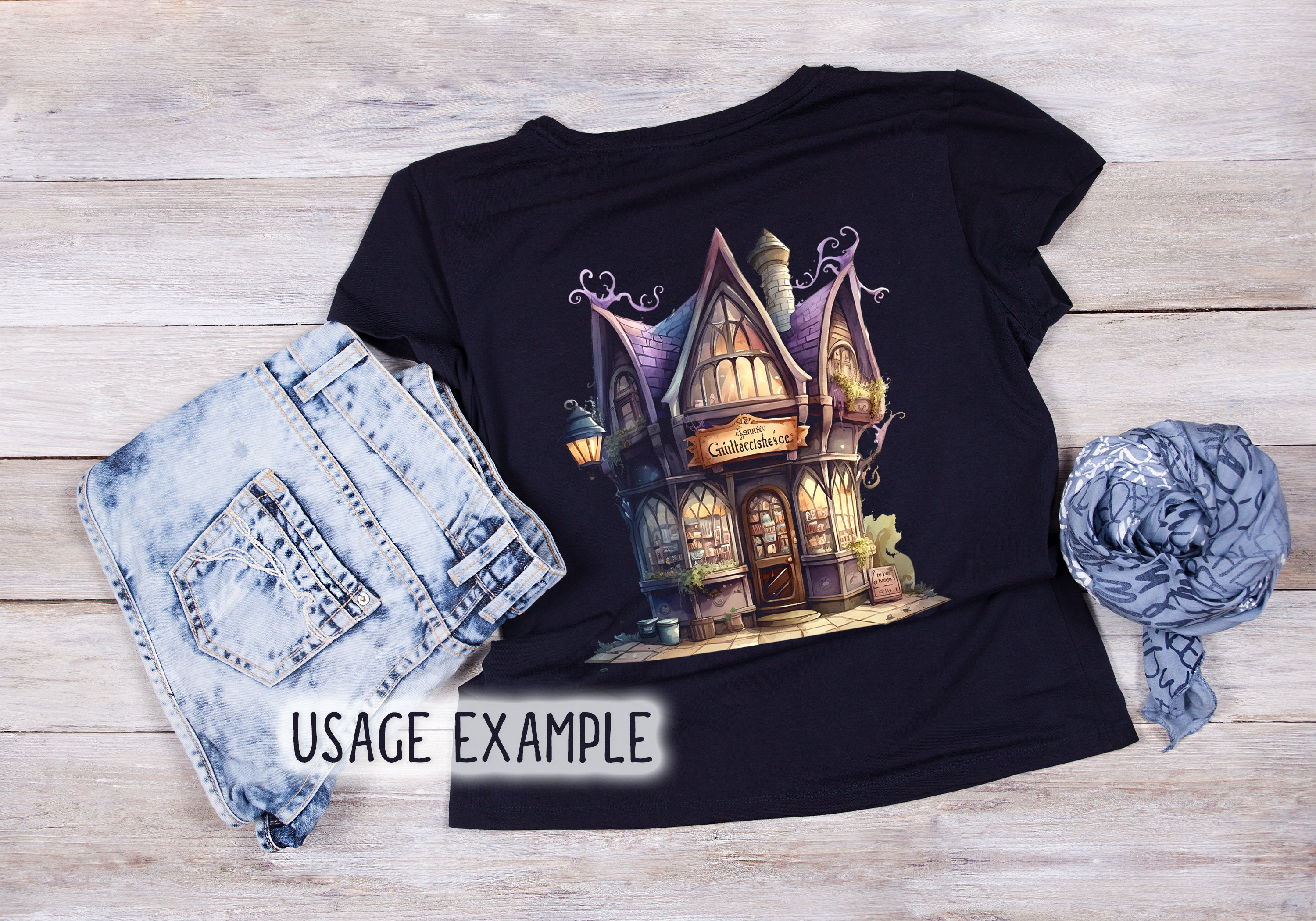 Magic Shop Clipart Witch Shop Watercolor PNG Clipart Bundle - Etsy