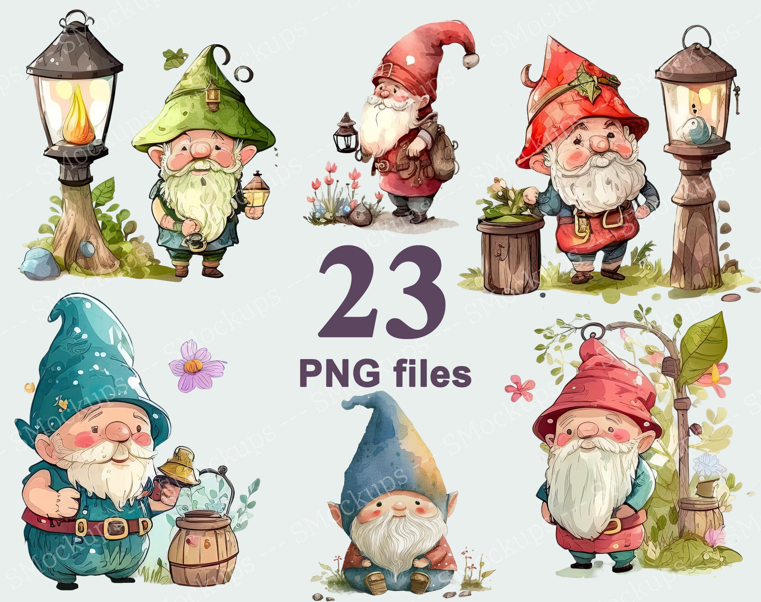 Fairy Gnomes PNG Clipart Good Forest Gnomes and Warlike - Etsy