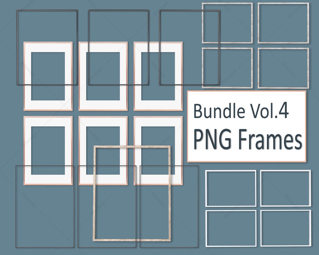 High Resolution PNG Frames Set, PNG Digital Frame Set, 6 PNG Files ...