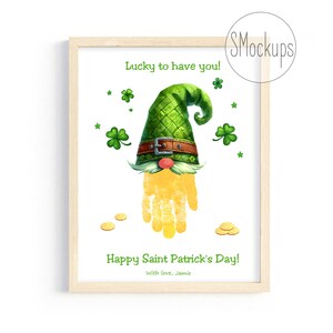 St Patricks Day Handprint for Mom Printable Gift Ideas Preschool Crafts ...