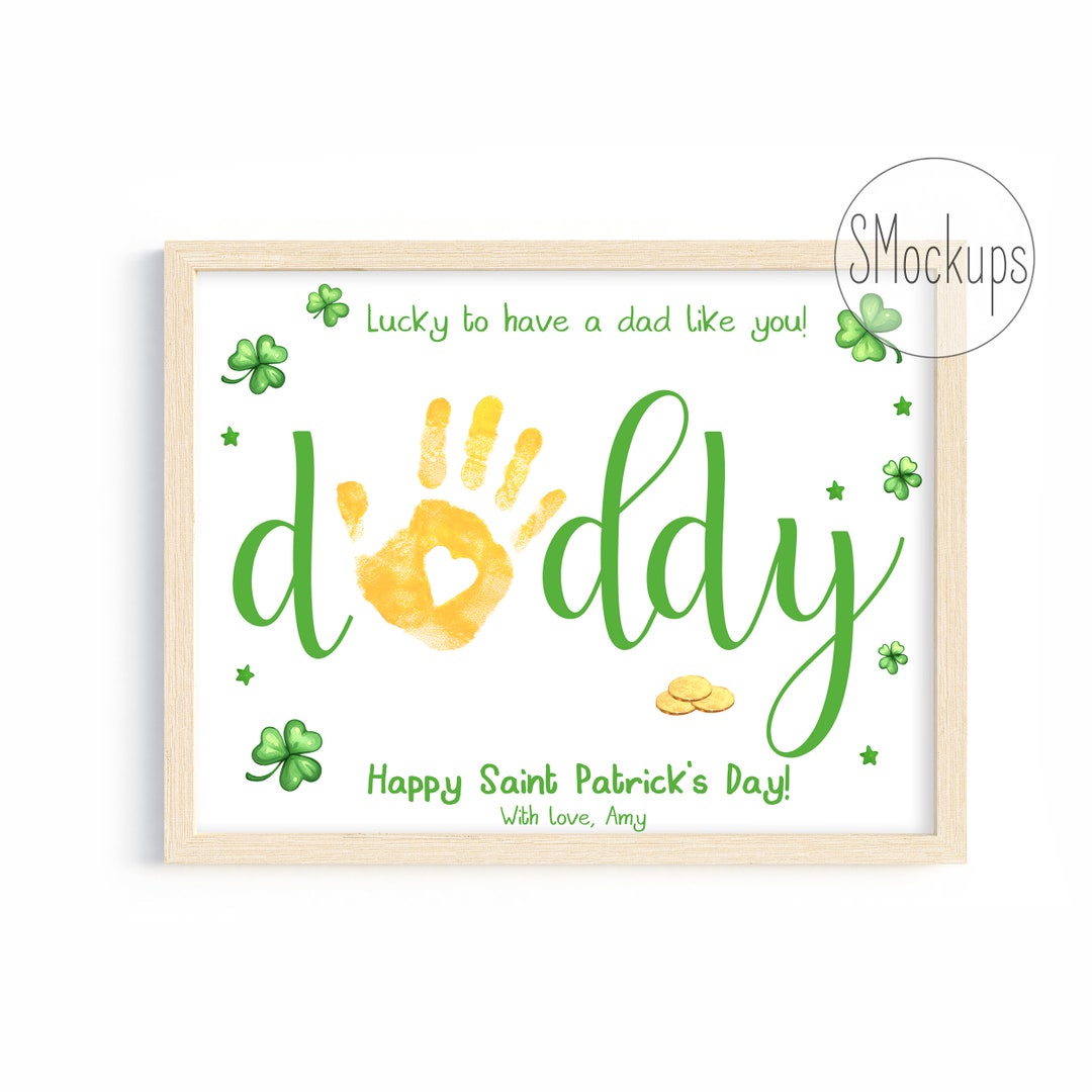 St Patricks Day Handprint for Dad Printable Gift Ideas Preschool Crafts ...