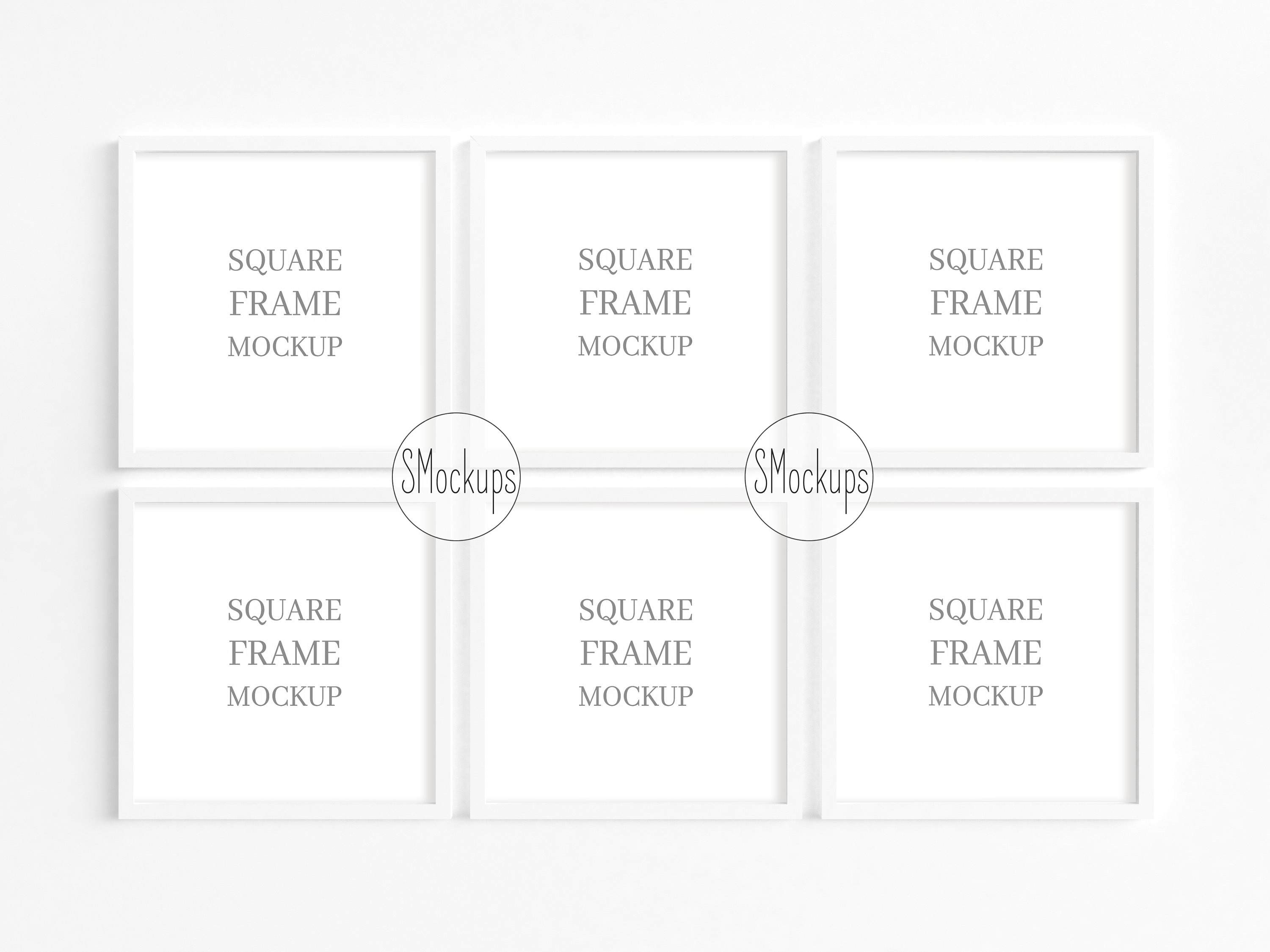 6 Square Frames Mockup, Poster Mockup, White Frame Mock Up, Mockup ...