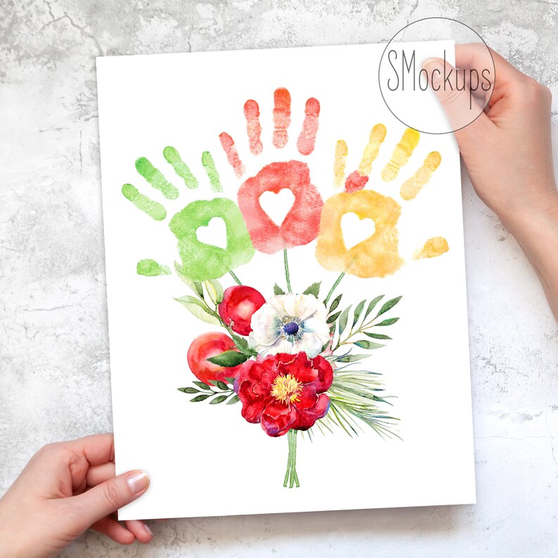 Printable Mothers Day Handprint Art for Mom, Preschool Mothers Day Gift ...