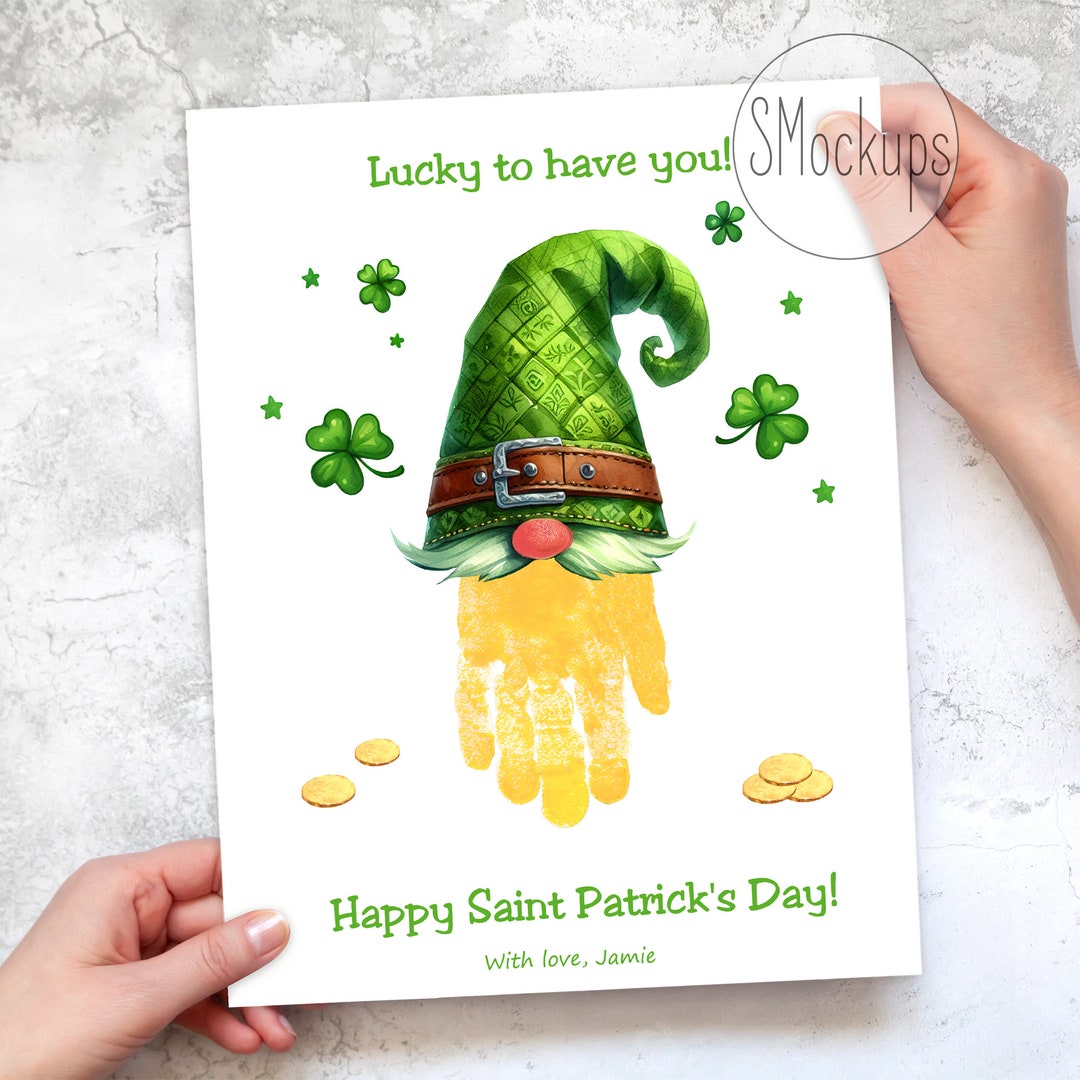 St Patricks Day Handprint for Mom Printable Gift Ideas Preschool Crafts ...