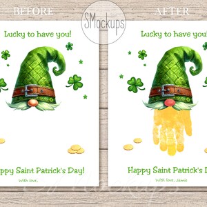 St Patricks Day Handprint for Mom Printable Gift Ideas Preschool Crafts ...