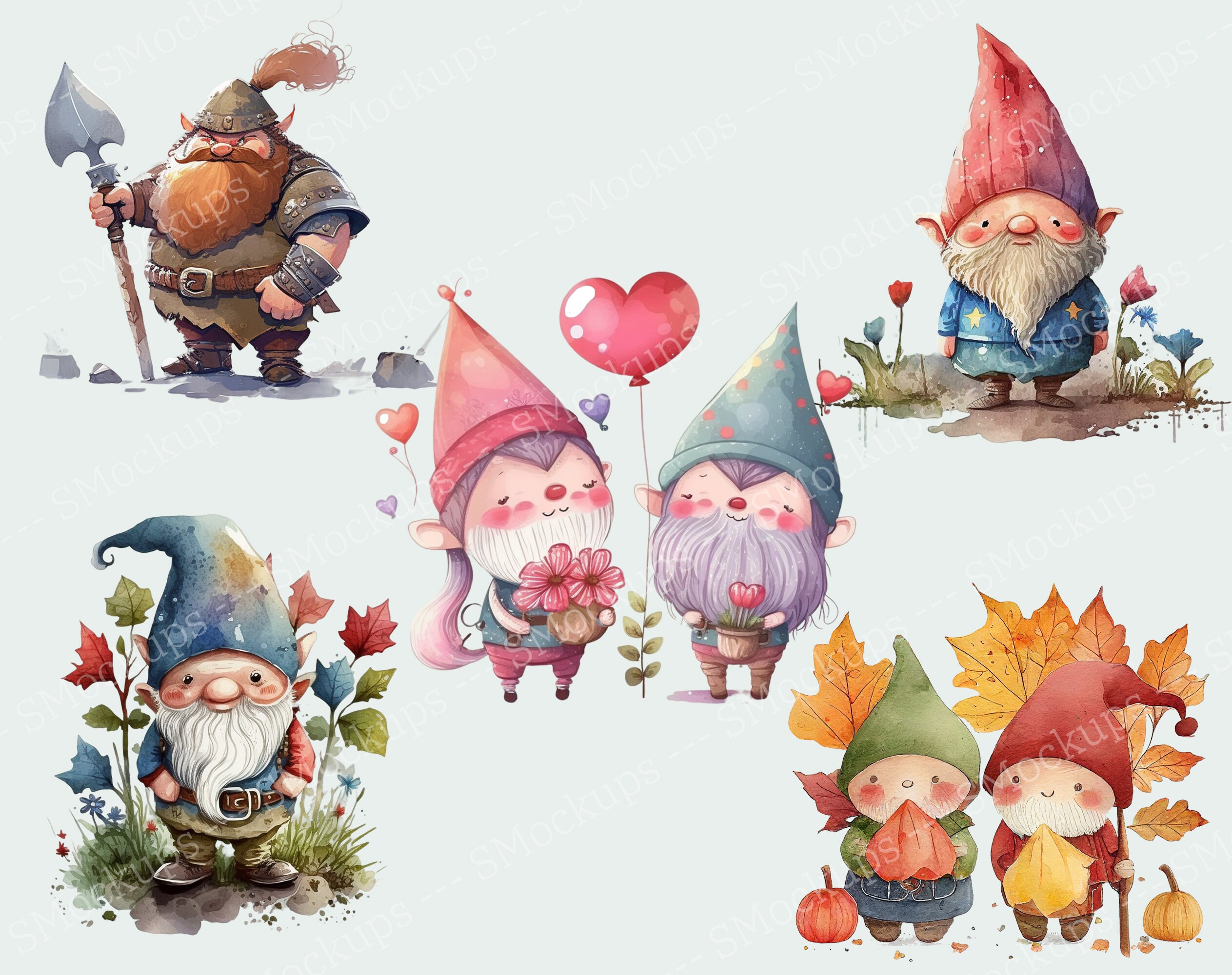 Fairy Gnomes PNG Clipart Good Forest Gnomes and Warlike - Etsy