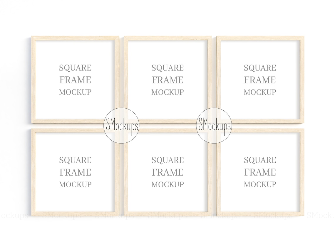 6 Square Frames Mockup Poster Mockup Wood Frame Mock Up - Etsy