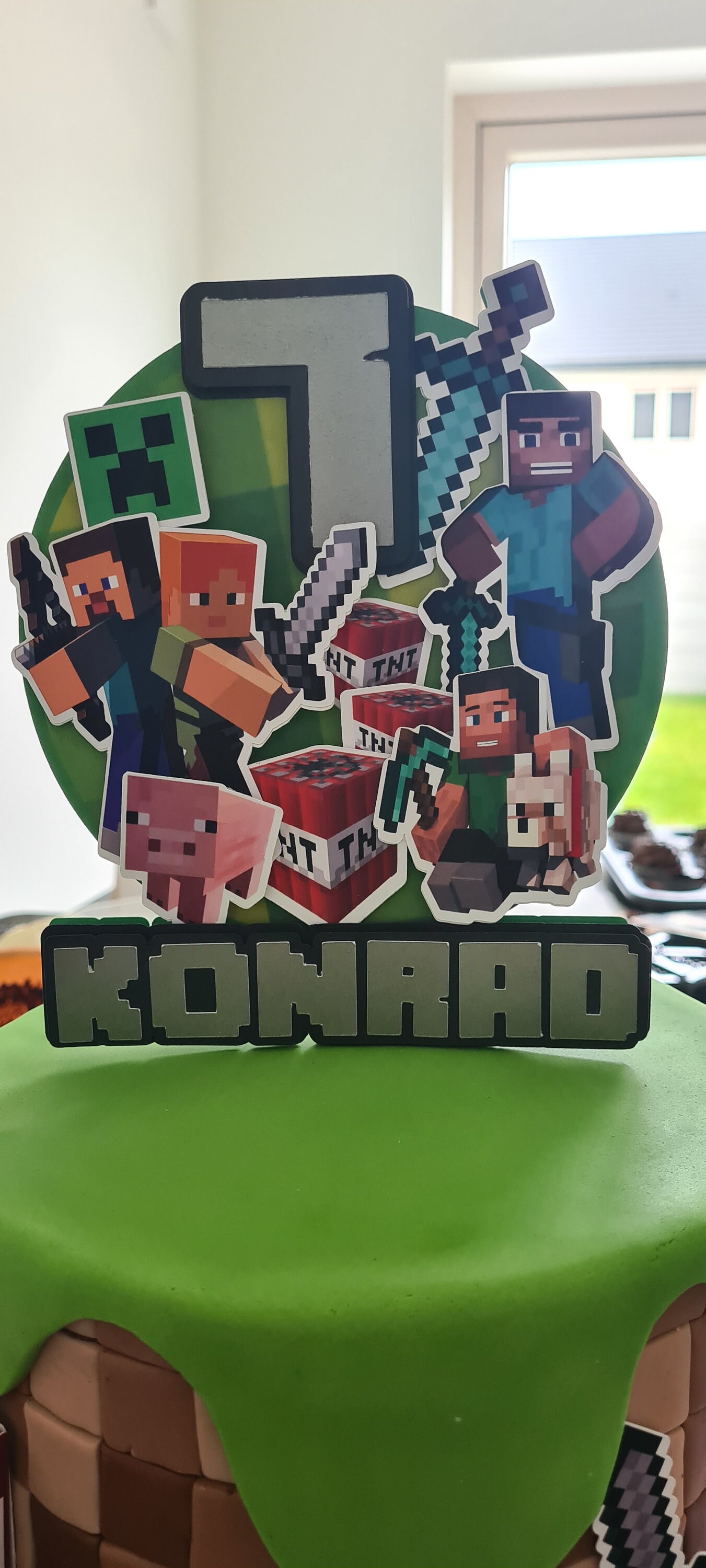 Minecraft Personalized Cake Topper/birthday Cake Topper - Etsy
