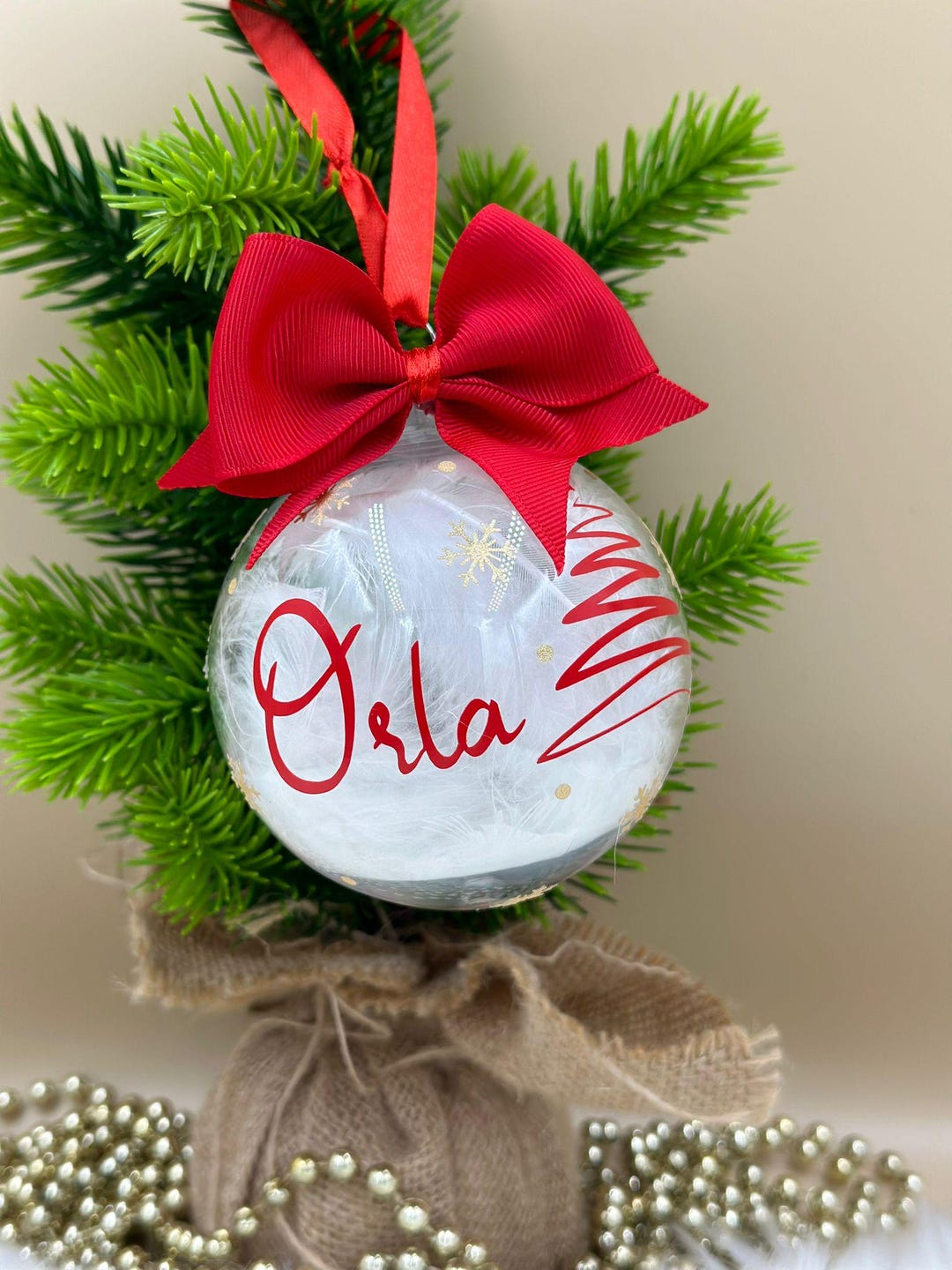 Personalized Christmas Ball, Christmas Bauble, Glitter Christmas Ball ...