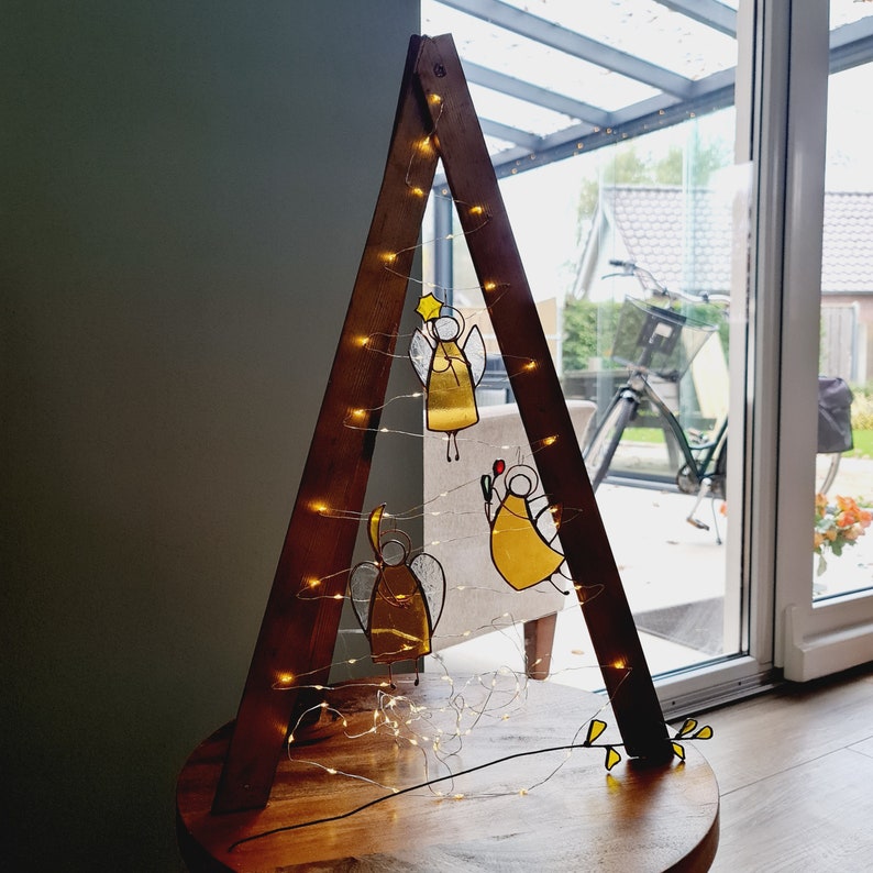 ANGELS SET Stained Glass Angels From Glass Christmas - Etsy