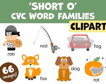 Short i CVC Word Families Phonics Clipart - Etsy
