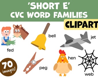 Short i CVC Word Families Phonics Clipart - Etsy