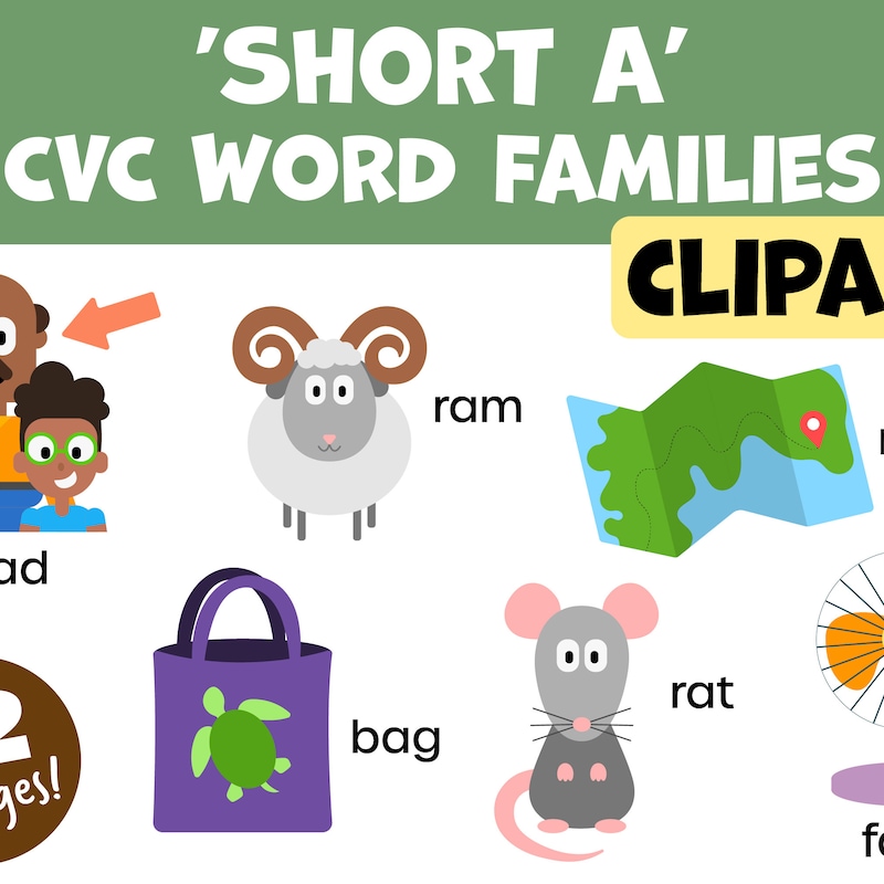 Cvc Words Clipart - Etsy