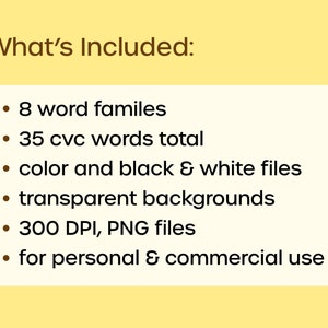 Short 'e’ CVC Word Families Phonics Clipart - Etsy