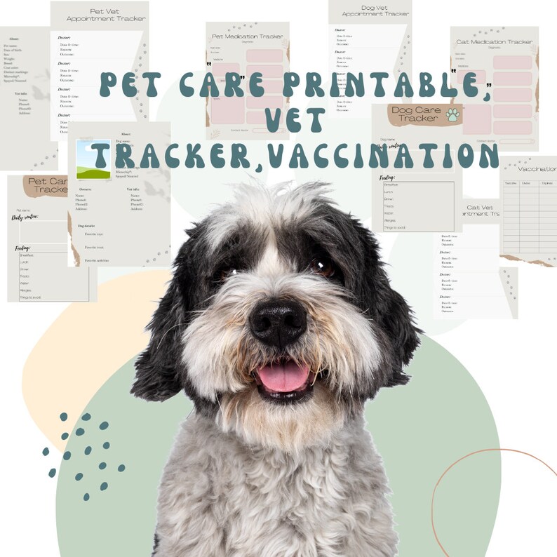 Pet Care Planner, Dog/ Cat Care Plan Vet Tracker, Pet Organizer ...