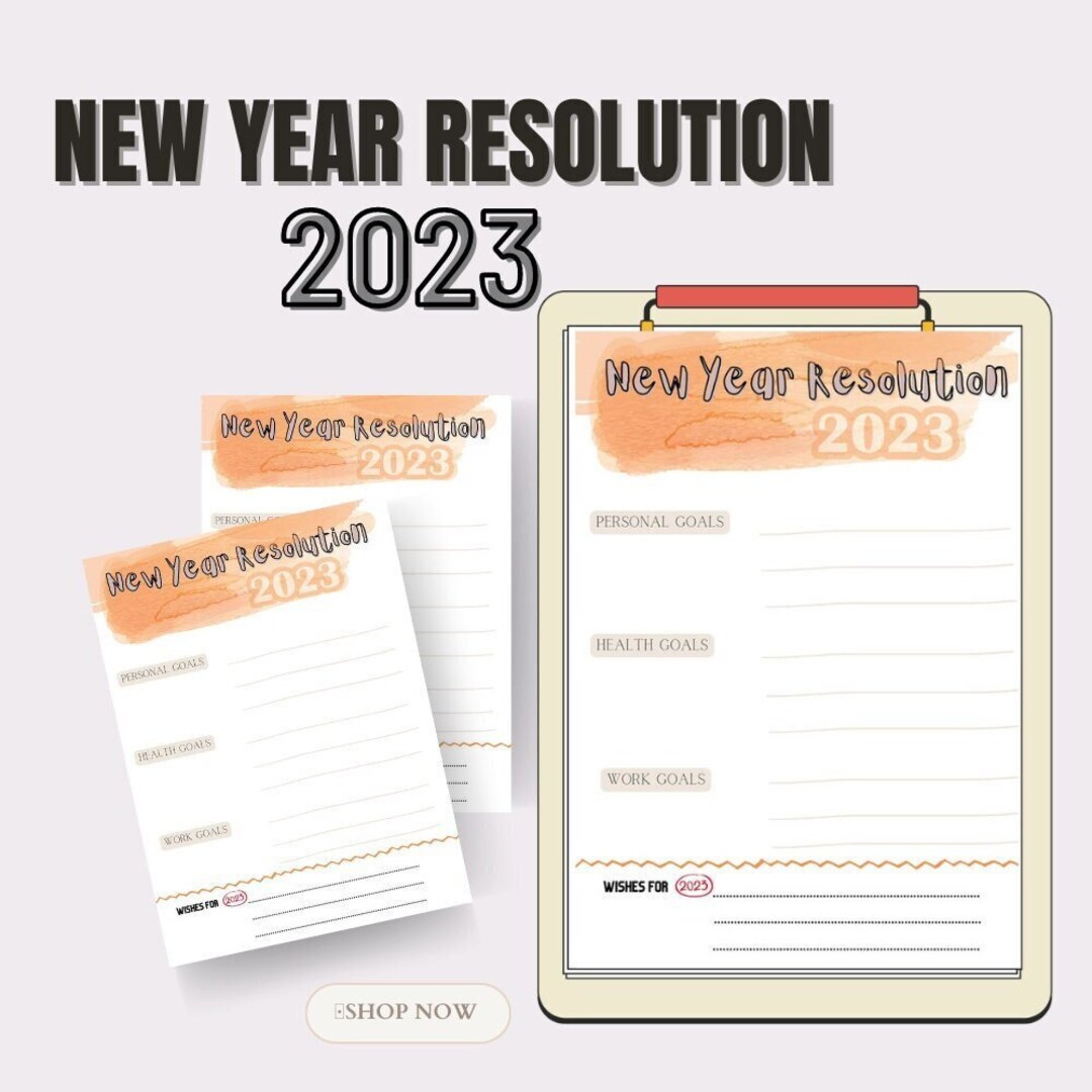 New Year Resolution 2023, New Year Resolution Printable, Resolution ...