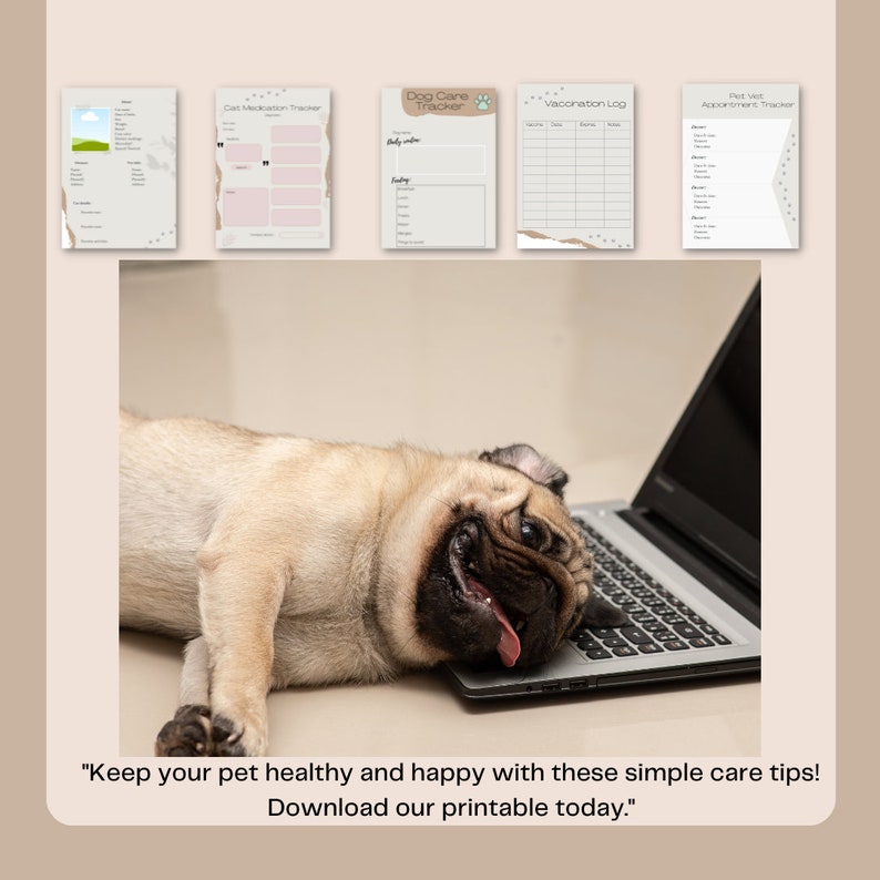 Pet Care Planner, Dog/ Cat Care Plan Vet Tracker, Pet Organizer ...