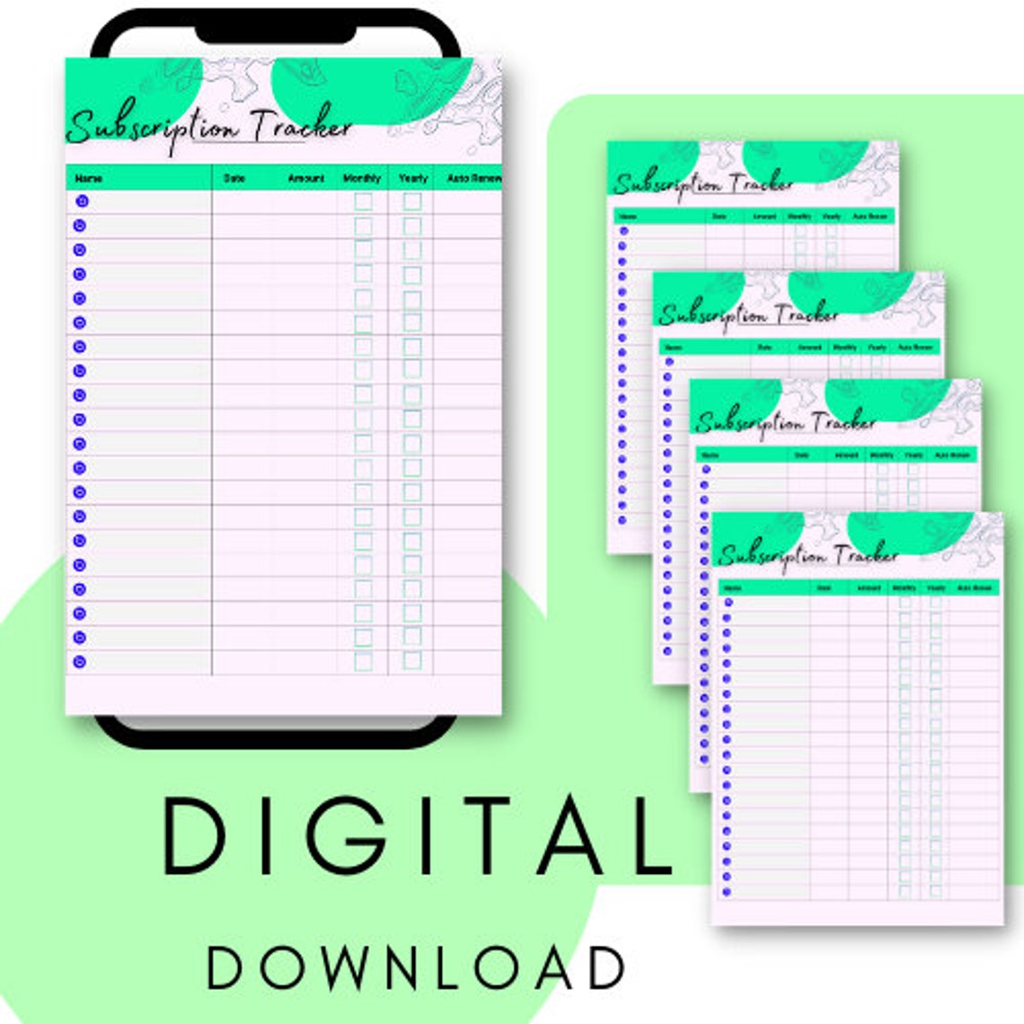 Printable Subscription Tracker: Monthly Expense Checklist (PDF) - Etsy